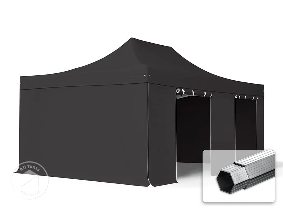 Aluminium pop up gazebo 4x6, w. 4 sides (578935) | Alltents