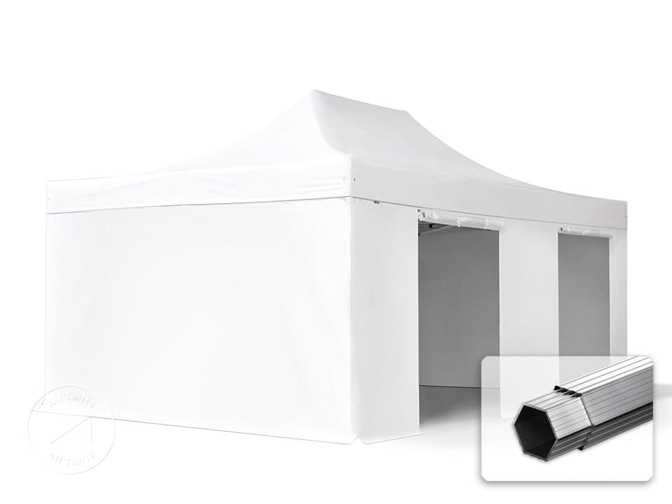 Aluminium pop up gazebo 4x6, w. 4 sides (578689) | Alltents