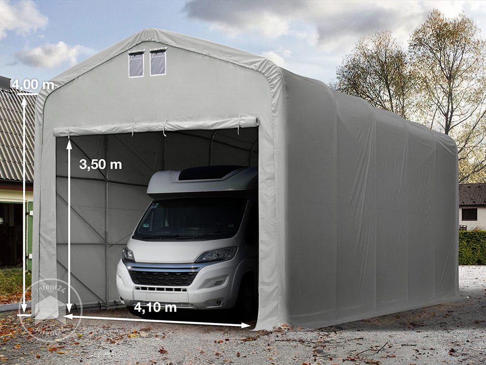 Tente garage 5 x 30 m, gris (99426) | Intent24