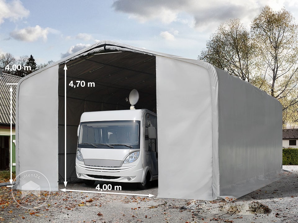 Tente garage 8 x 12 m, gris (99506) | Intent24