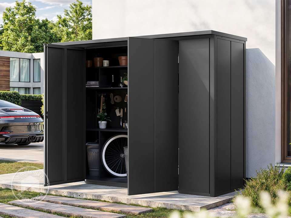 Metalen tuinkast 228x84 cm kopen, antraciet (GFPV00931) | Profitent24