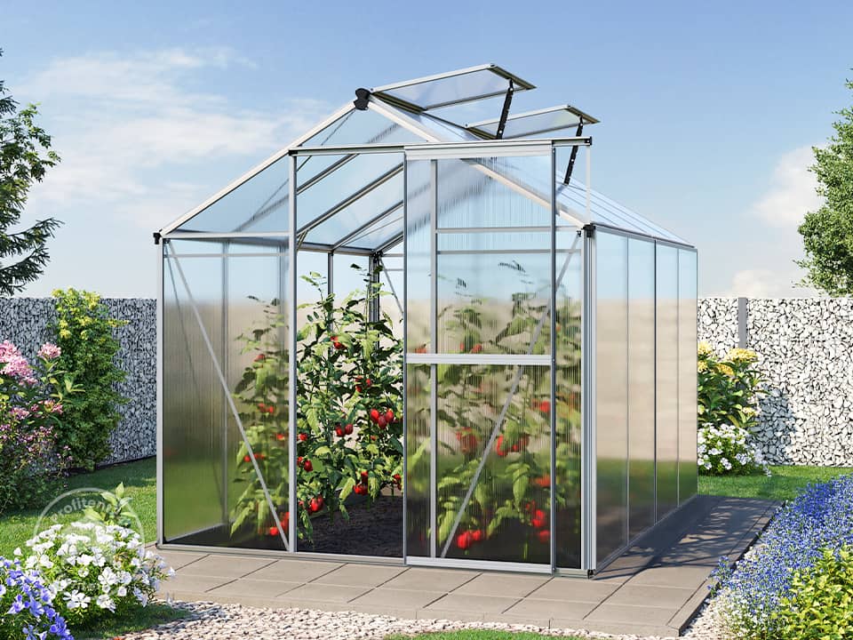 192 x 256 cm Tuinkas, 6 mm kanaalplaten - profitent24.nl