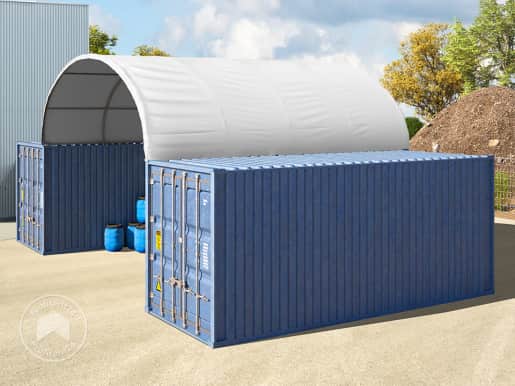 Container overkapping 6x6 m, PE 1400 wit - profitent24.nl