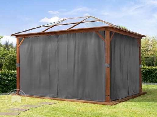Tuinpaviljoen Hardtop Forest Deluxe loft grey, 3x4 m, met eikenhoutlook ...