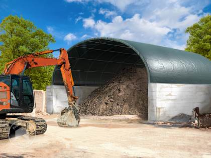 Container overkapping 6x6 m, PE 1400 wit - profitent24.nl