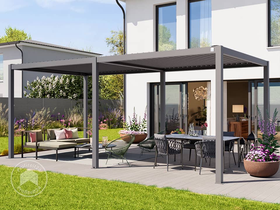 3x5.82 m Pergola mit Lamellendach, Aluminium (400110) | Profizelt24