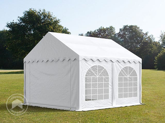 Partytält 3x3 PVC, vit, med bottenram (7355) | Tältpartner