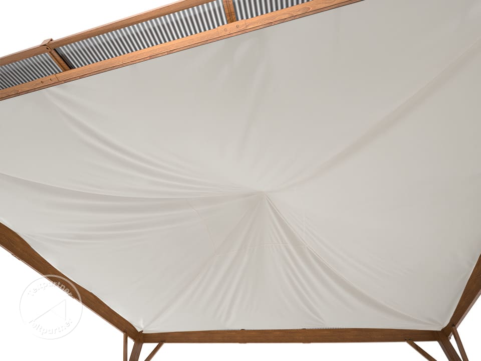 Solsejl til havepavillonen Forest Deluxe, 4x4 m, stone - teltpartner.dk