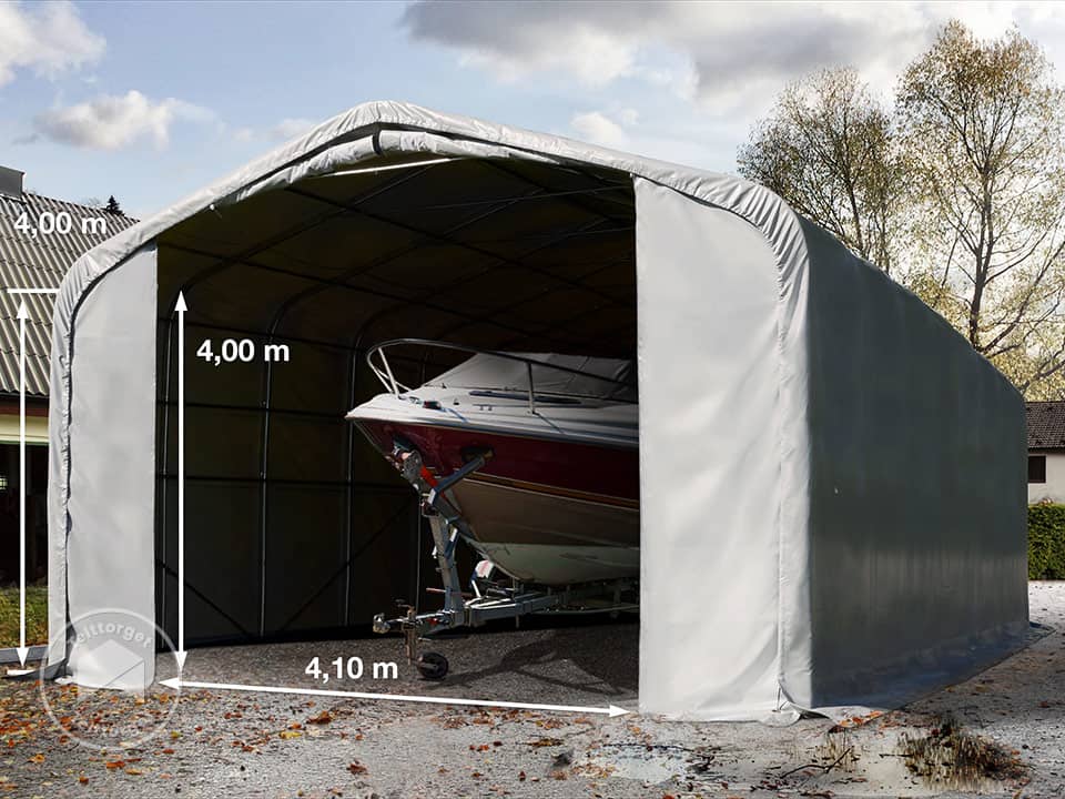 PVC-garasjetelt 6x36m, grå (99454) | Telttorget