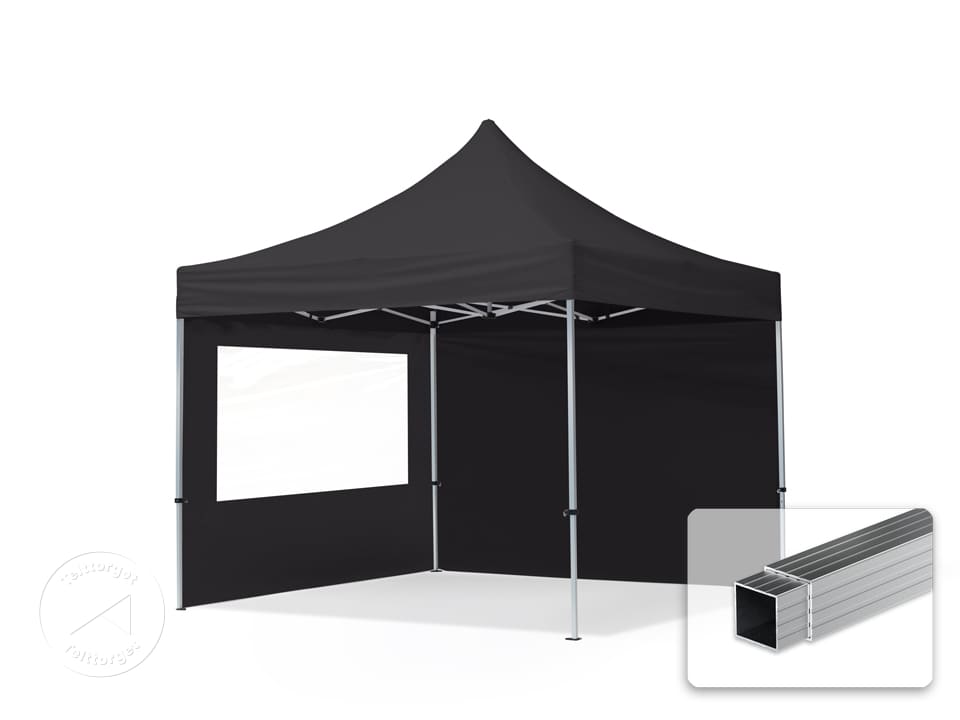 Pop up partytelt i aluminium 3x3m, 2 sidevegger (59015)