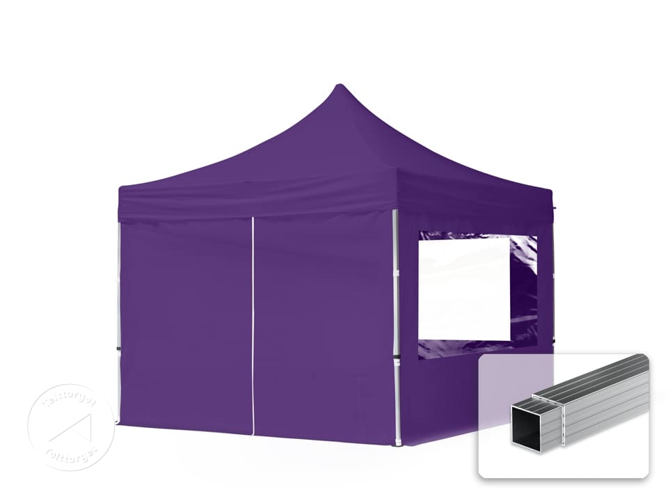 Pop up partytelt i aluminium 3x3m, 4 sidevegger (59010)