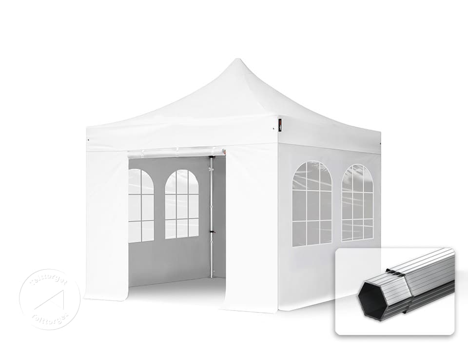 Pop up partytelt i aluminium 3x3m, 4 sidevegger (600135)