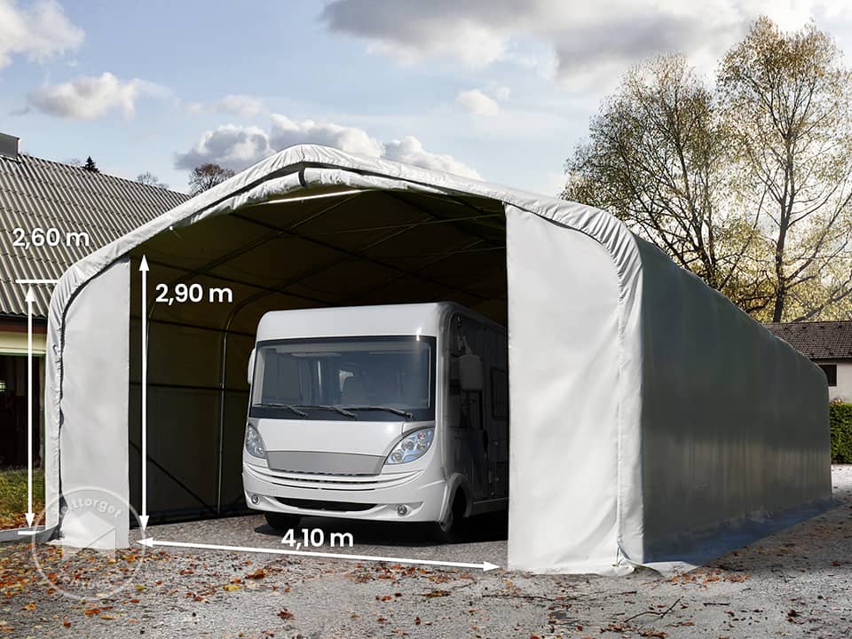 PVC-garasjetelt 6x24m, grå (99446) | Telttorget