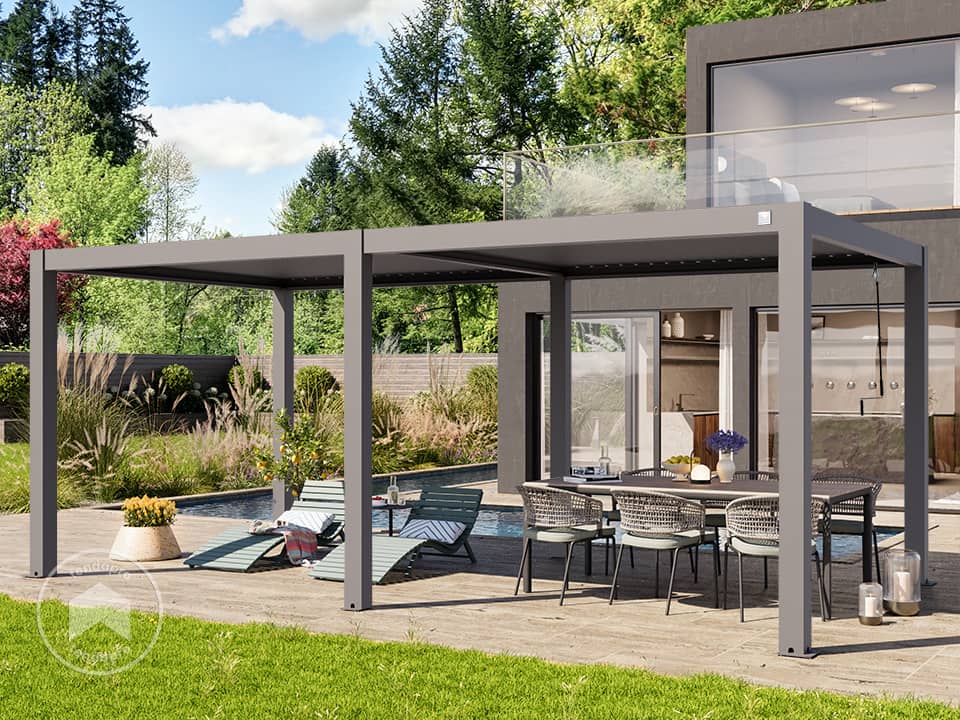 Pergola 3x5.94 m con tetto a lamelle, alluminio (400119) | Tendapro